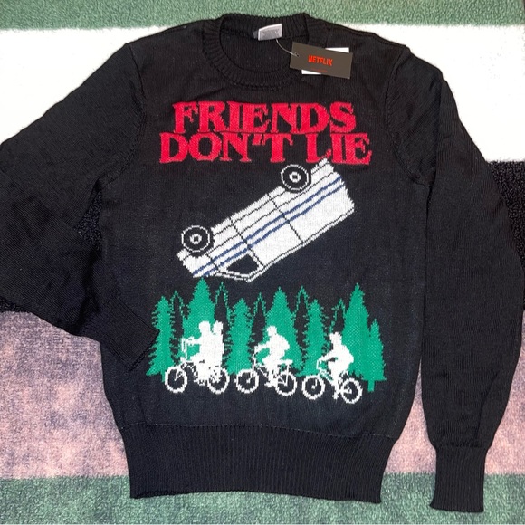 Netflix | Sweaters | Netflix Stranger Things Black Hawkins Van Sweater ...